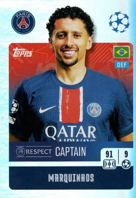 TOPPS UEFA CHAMPIONS League 2024/25 Stickers 284 Captain Marquinnos £0. ...