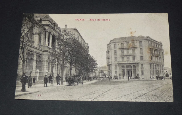 CPA CARTE POSTALE 1920-1930 Colonies Tunisie Tunis Rue De Rome Afrique ...