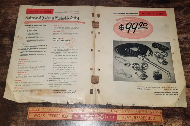 PREST-O-LITE &ALL-IN-ONE& OXY-ACETYLENE Outfit Vintage Advertising ...