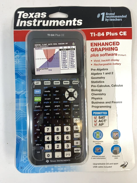 TEXAS INSTRUMENTS TI-84 Plus Ce Enhanced Graphing Calculator Black ...