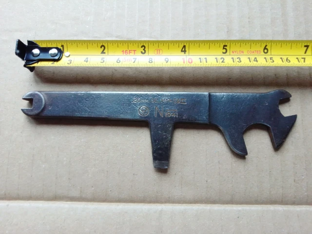VINTAGE WW2 1941 OERLIKON ANTI-AIRCRAFT GUN SPANNER WRENCH 20mm OE MKS ...