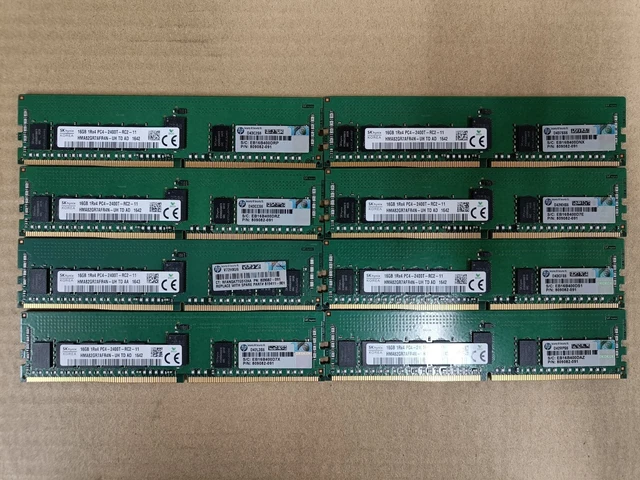 8X SK-HYNIX 16GB DDR4 PC4-2400T-RC2 ECC Server Ram JOBLOT £35.00 ...