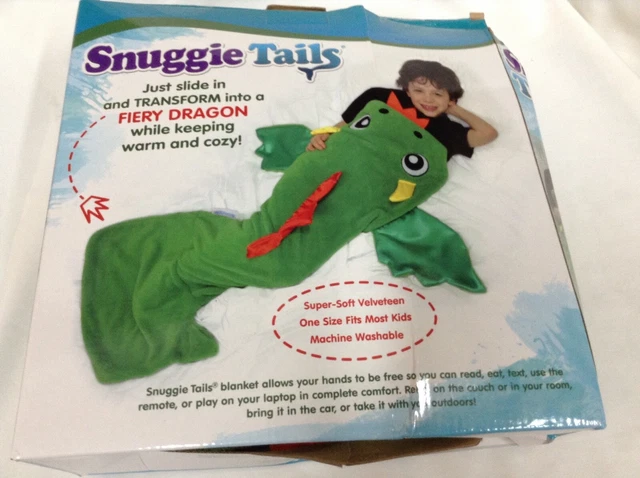 GREEN DRAGON SNUGGLE Tails Blanket For Kids 53 X 41 Inches £18.84 ...