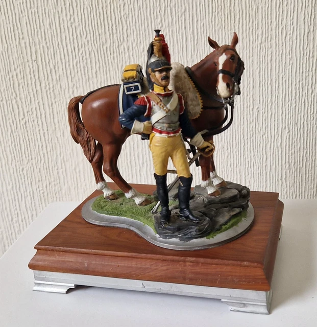 POSTE MILITAIRE DISMOUNTED French Cuirassier Metal Figure on Wood ...