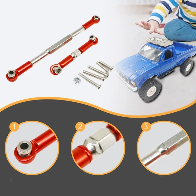 2X STEERING LINKS Steering Linkage Arm Tie Rod Ends for 1:16 Scale C14 B36 £8.03 - PicClick UK