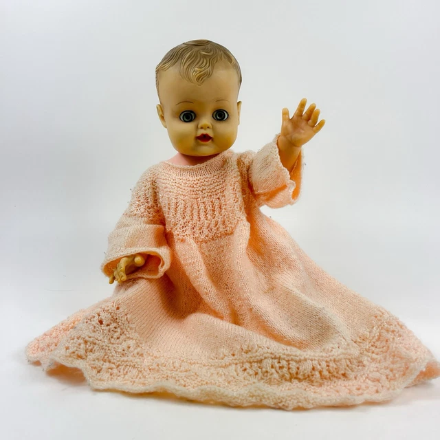 RELIABLE DOLL VTG 1950s Drinks & Wets Blue Sleepy Eye Molded Hair 19 ...