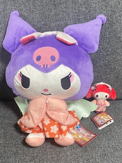 SANRIO KAWAII KEMONO YAKO Big Kuromi & Small My melody Peluche Set ...