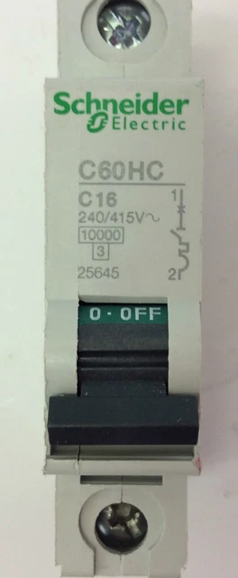 SCHNEIDER C60 MCB C type 10KA MCB Merlin Gerin single pole C60HC 6A TO ...