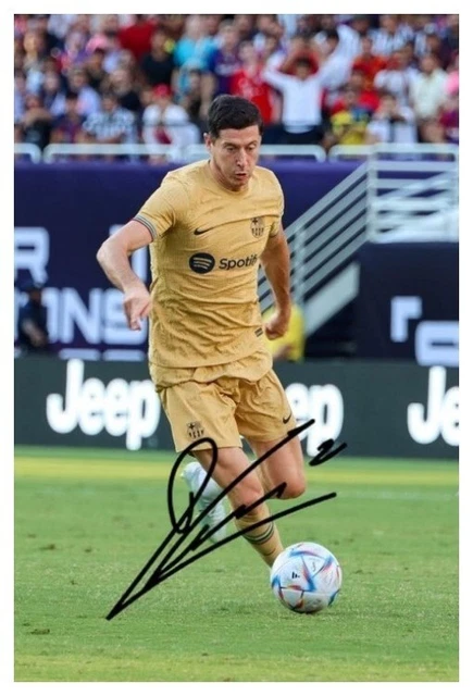 R. LEWANDOWSKI (2) FC BARCELONA 2022/2023 - 6x4'' Signed Autograph ...