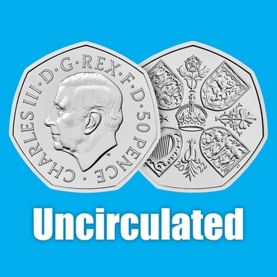 PRE-ORDER KING CHARLES III 50p Fifty Pence Coin New Design 1st Portrait ...