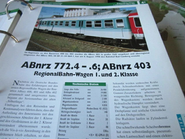 EISENBAHNWAGEN MIT 1: 100 Zeichnung 4.2 ABnrz 772.4 DB 8S regionalbahn ...