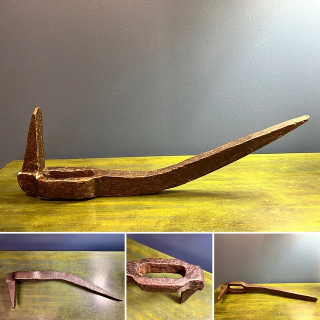 UNUSUAL OLD HAND Forged Blacksmith Pick Axe Quarry Mining Leverage Tool ...