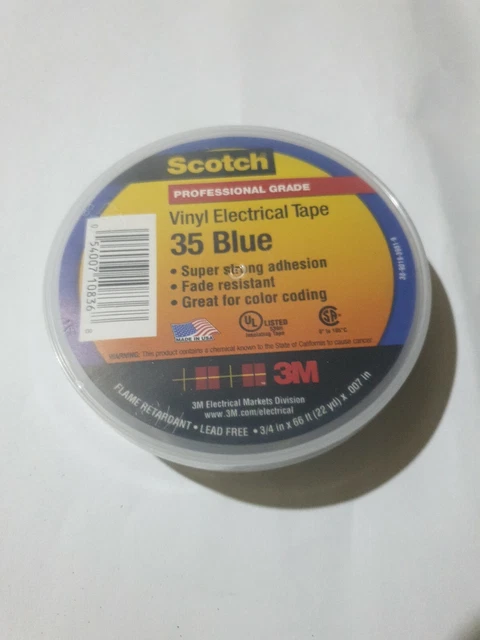3M SCOTCH 35 Blue Vinyl Professional Grade Electrical Tape 3/4 x 66ft ...