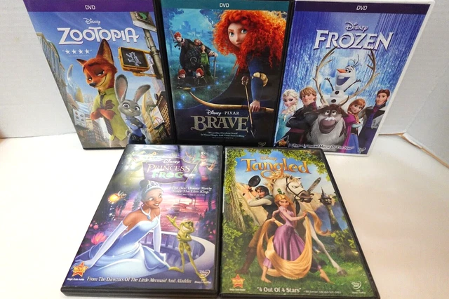 DISNEY, PIXAR MOVIE DVD lot (Frozen/Tangled/Brave/Zootopia/Princess ...