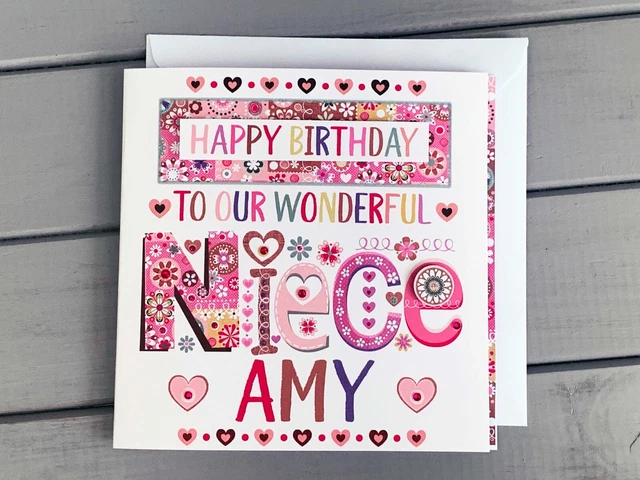 NIECE, BIRTHDAY CARD, personalised, handmade, ideas for special Niece £ ...