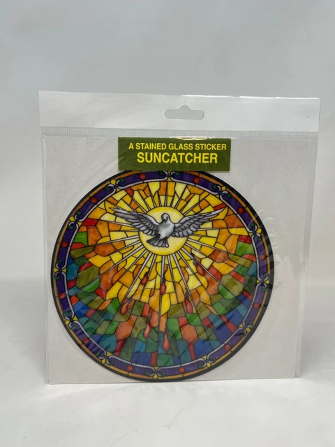 HOLY SPIRIT STAINED Glass Tiffany Style Home Auto Window Decal Sticker ...