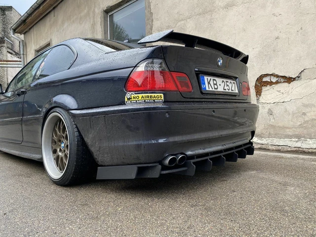 WIDE DIFFUSER WITH ribs fins for BMW E46 Rear M Sport Bumper £145.00 ...