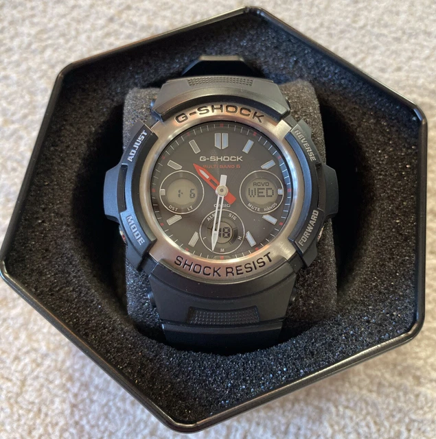 CASIO AWG-M100-1AER G-SHOCK Radio Controlled Men's Watch - Black/Silver ...