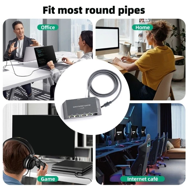 4 PORT GIGABIT Ethernet Splitter For Gen3/ Mini Rj45 Networking Adapter ...