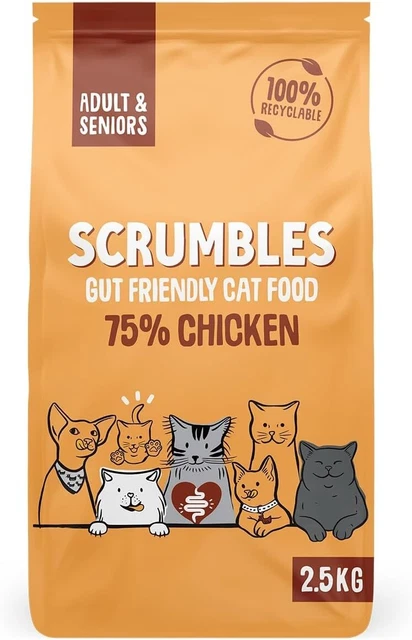 SCRUMBLES ALL NATURAL Dry Cat Food with 75% Chicken, High 2.5 kg (Pack ...