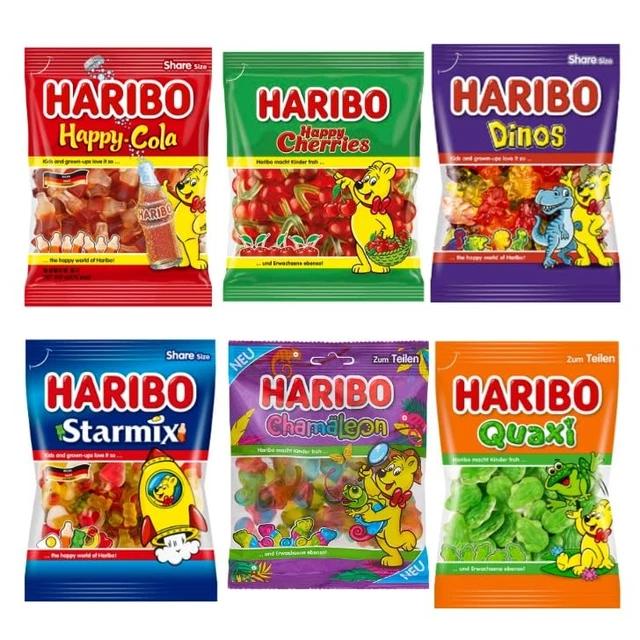 [FD] HARIBO 6 Types Set Share Pack Large Size [Happy Cola, Starmix ...