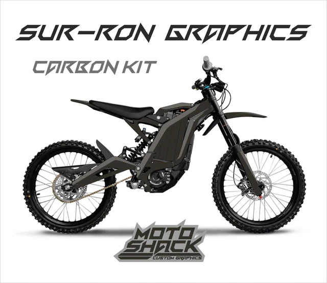 CARBON GRAPHICS KIT Sur-Ron Light Bee X Surron Wrap Sticker Black Weave ...