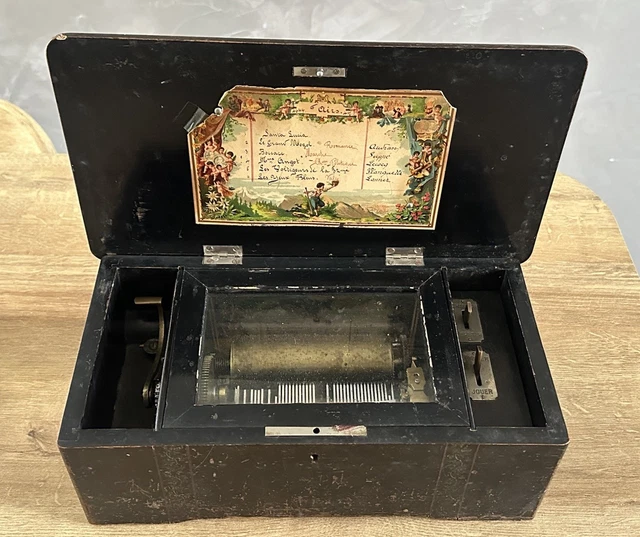 ANCIENNE GRANDE BOÎTE à musique 6 airs fin XIXe Napoléon III EUR 179,00 ...