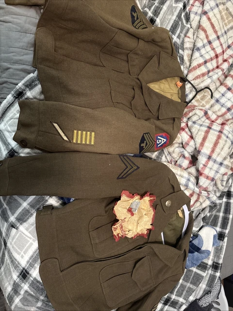 WW2 US ARMY Dress Uniforms Tops With Personal Items £136.00 - PicClick UK