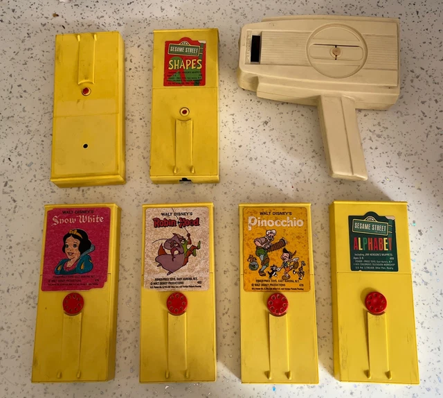 FISHER PRICE MOVIE Viewer Disney Sesame Street film Cartridges Vintage ...