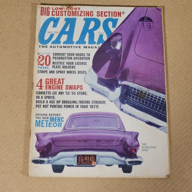 VINTAGE AMERICAN CUSTOM Car Magazine CARS May 1962 £4.38 - PicClick UK