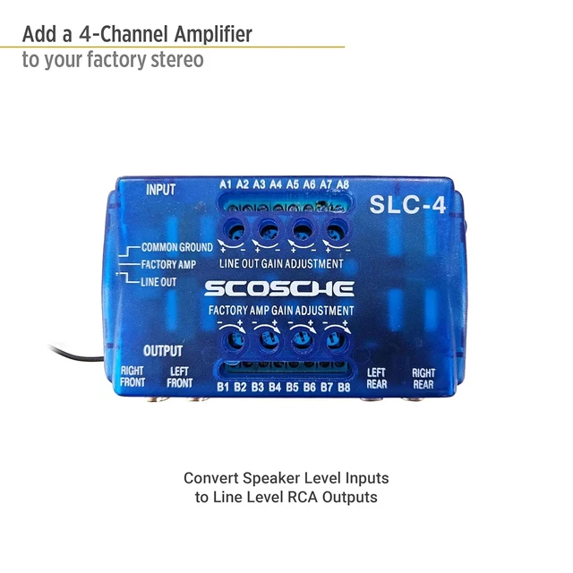 SCOSCHE SLC4 LINE Output Converter/Oem Premium Amplifier Adapter - 4CH ...