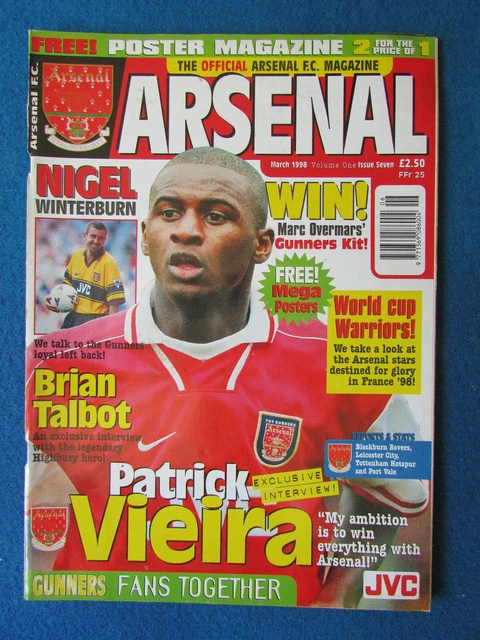 ARSENAL FC OFFICIAL Magazine - March 1998 - Vol 1 - No 7 - Patrick ...