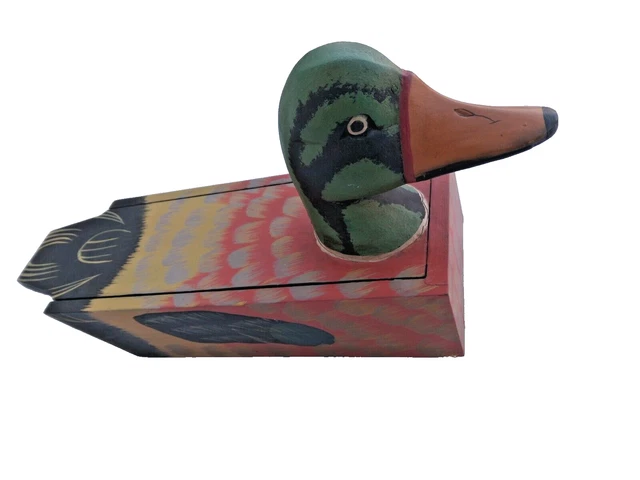ANTIQUE WOODEN MALLARD duck decoy box $49.99 - PicClick