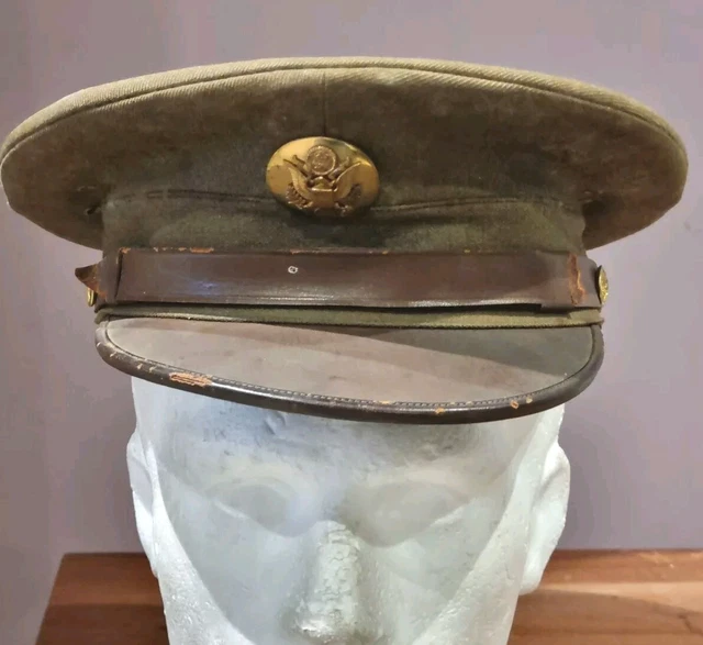RARE ORIGINAL PRE WW2 US Army Enlisted Man's Khaki Woollen Visor Cap ...