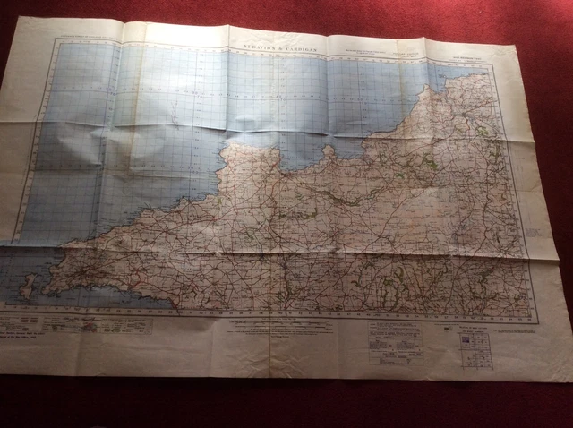 WW2 WD 1940 Battle of Britain, Military Map St David's & Cardigan Wales ...