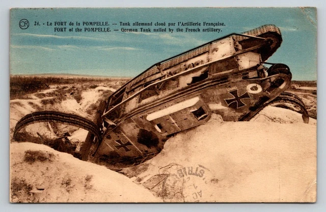 WW1 FRENCH Artillery Destroyed German Tank Fort Pompelle France ...