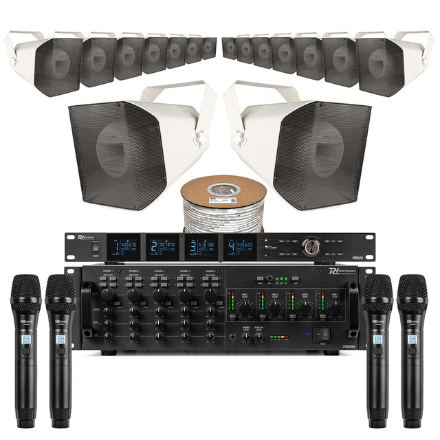 OUTDOOR EVENT PA Music System - 16x HS650 Horn Speakers & Wireless ...
