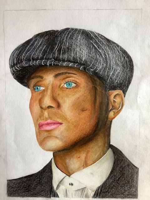 PEAKY BLINDERS CILLIAN Murphy Thomas Shelby picture fan art hand drawn ...