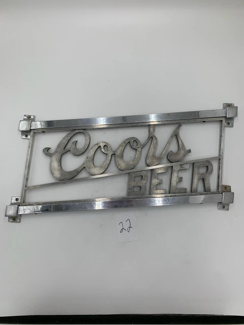 VINTAGE COLLECTIBLE COORS Beer Steel Metal Frame Sign door push $300.00 ...