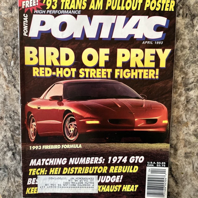 HIGH PERFORMANCE PONTIAC magazine. April 1993. Numbers Crunching 1974 ...