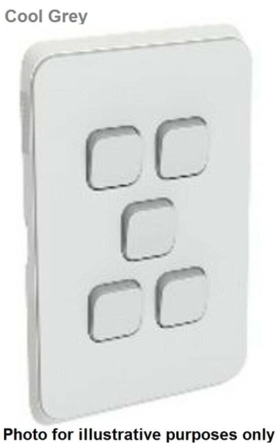 2X CLIPSAL ICONIC SWITCH PLATE SKINS 5-Gangs Horizontal/Vertical, Cool ...