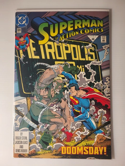 ACTION COMICS 684 1992 VS Superman application DOOMSDAY Metropolis DC ...