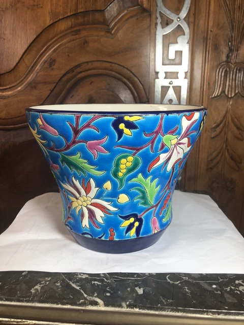 CACHE POT EN EMAUX DE LONGWY EUR 99,00 - PicClick FR