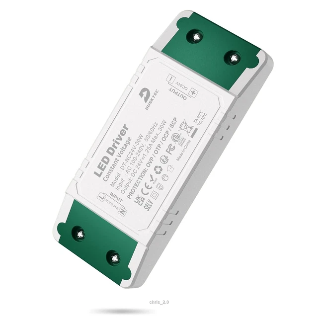 DUSKTEC 24V LED Driver 30W Constant Voltage, Mains Transformer 240V AC to 24V 24 £15.21 ...