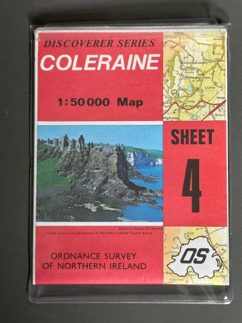 OS OF NORTHERN Ireland, 1:50 000 Paper Map, 4, Coleraine, Early 1990's ...