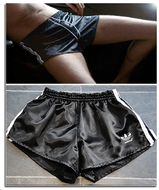 MENS SHINY SILKY Vintage Satin Black Adidas Nylon Shorts Glanz D7 36" £ ...
