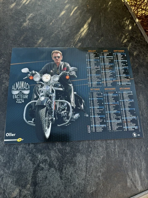 CALENDRIER ALMANACH LA Poste 2024 Johnny Hallyday Oller EUR 10,00 ...