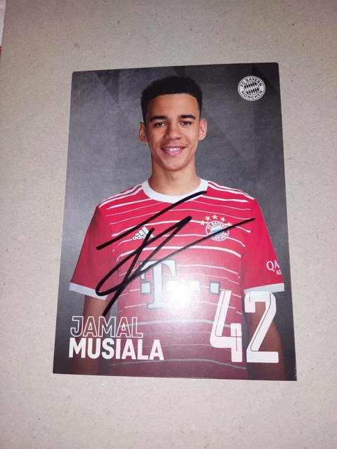AUTOGRAMMKARTE JAMAL MUSIALA Bayern München 2022/23 22/23 DFB EM WM $17 ...