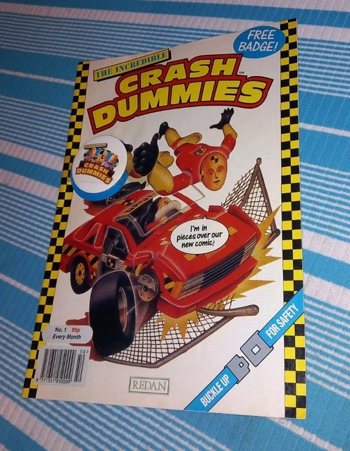 THE INCREDIBLE CRASH Dummies issue number 1 comic with gift badge Redan ...