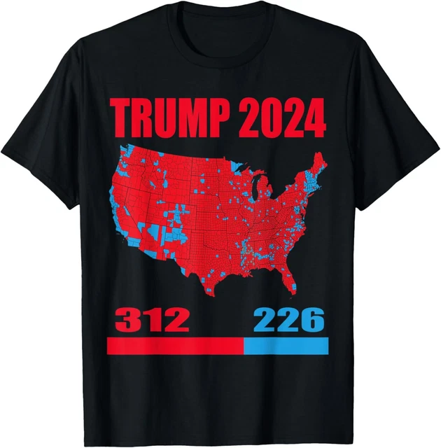 2024 ELECTORAL MAP Trump 312 Red 2024 Election Results Map T-Shirt ...